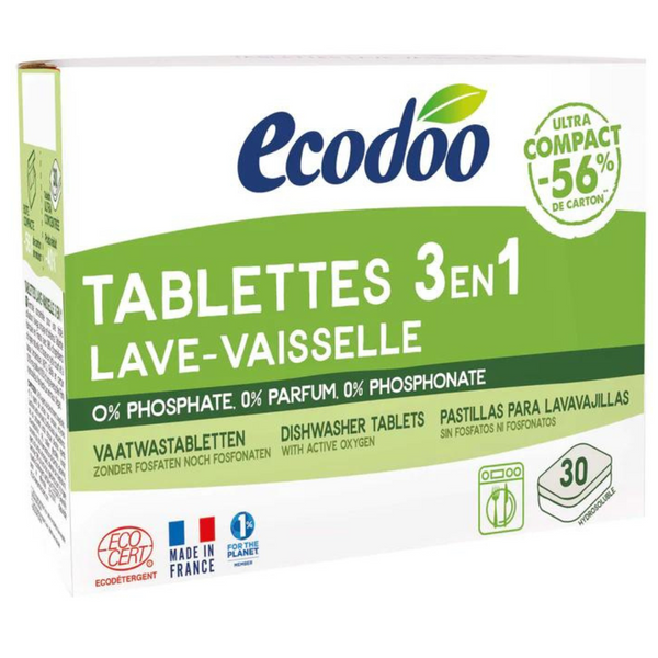 Ecodoo 3in1 astianpesutabletit, 30 tablettia - Nicca.fi